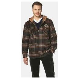 Outdoorjacke Jan Vanderstorm "Outdoorhemd FAAPE" Gr. XXXL, braun (braun kariert) Herren Jacken