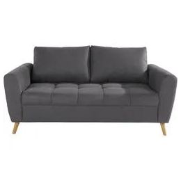 2,5-Sitzer Home Affaire "Blackburn II" Sofas Gr. B/H/T: 181cm x 90cm x 92cm, Luxus-Microfaser in Lederoptik, grau (graphit) Mit Kaltschaumpolsterung bis 140 kg belastbar