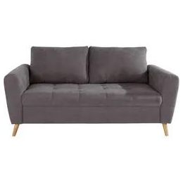 2,5-Sitzer Home Affaire "Blackburn II" Sofas Gr. B/H/T: 181cm x 90cm x 92cm, Struktur fein, grau (anthrazit) Mit Kaltschaumpolsterung bis 140 kg belastbar