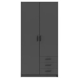 Kleiderschrank Inosign "Sprint Drehtürenschrank, Aufbewahrung Kasten Schrank Stauraum", schwarz, B:98,5cm H:200,4cm T:49,8cm, Spanplatte, Schränke, Breite 98,5/147 oder 195,5 cm, je mit Einlegeböden und Kleiderstange