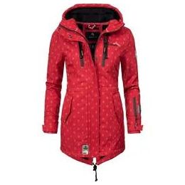 Funktionsmantel Marikoo "Zimtzicke" Gr. M (38), rot (dunkelrot) Damen Mäntel sportlicher Softshell Parka mit Kapuze