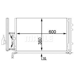 Mahle Kondensator, Klimaanlage für BMW 64539216143 9216143 AC 778 000S