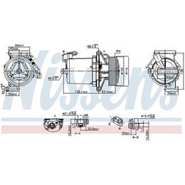 NISSENS Kompressor, Klimaanlage 12V für NISSAN 92600CJ70B 92600CJ73E 92600CJ70A 890172