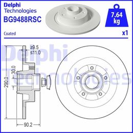 DELPHI Bremsscheibe hinten rechts links voll 290mm für RENAULT 432024962R 432021878R 432029176R BG9488RSC