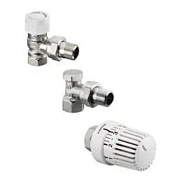 Hansgrohe Oventrop Uni LH Thermostatventil-Set 1683703 DN 10, Eckform, mit Thermostat