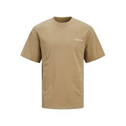 Jack & Jones JACK & JONES T-Shirt 'JJEBradley' Herren Gr&ouml;&szlig;e XL khaki / rosa / wei&szlig;