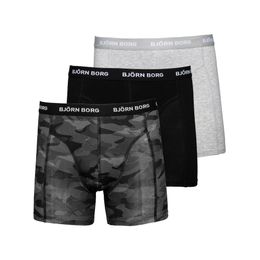 Bj&ouml;rn Borg BJ&Ouml;RN BORG Boxershorts 'Sammy' Herren Gr&ouml;&szlig;e XL hellgrau / dunkelgrau / schwarz / wei&szlig;