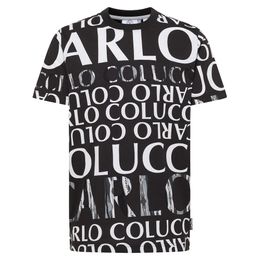 Carlo Colucci Shirt 'Dindo' Herren Gr&ouml;&szlig;e S schwarz / wei&szlig;