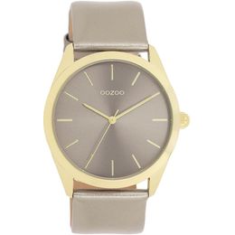 Quarzuhr Oozoo Armbanduhren grau (taupe) Damen Armbanduhr für & Herren, unisex, analog