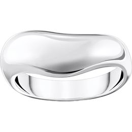 Fingerring Thomas Sabo "mit geschwungener Form, TR2473-001-21-54-60, TR2473-413-39-54-60" Fingerringe Gr. 60, Silber 925 (Sterlingsilber), 7,5mm, silberfarben Damen