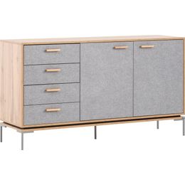 Sideboard LOOKS by Wolfgang Joop "Looks" Sideboards Gr. B/H/T: 154,6 cm x 85,7 cm x 45,0 cm, 4 St., grau (eiche landhausfarben, feel grey) Breite 154,6 cm