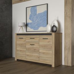 Sideboard FORTE Sideboards Gr. B/H/T: 161,4cm x 95,7cm x 42,2cm,, braun (mauvella eiche / cabezone eiche)