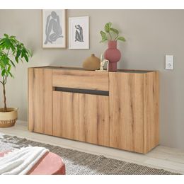 Sideboard Inosign "City/Giron", beige (eichefarben, anthrazit), B:170cm H:84cm T:40cm, FSC-zertifizierter Holzwerkstoff, Sideboards, Breite ca. 170 cm