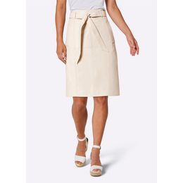 Lederrock CREATION L PREMIUM Gr. 44, beige (elfenbein) Damen Röcke