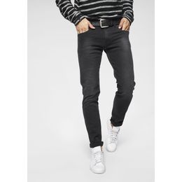 Slim-fit-Jeans Replay "Anbass Superstretch" Gr. 30, Länge 32, schwarz (schwarz, washed), Herren, Obermaterial: 98% Baumwolle, 2% Elasthan, Jeans