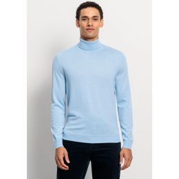 Rollkragenpullover OLYMP "OLYMP Strick Casual" Gr. L, blau (hellblau) Herren Pullover