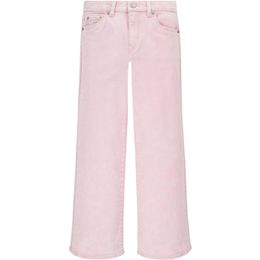 5-Pocket-Jeans LEVI'S KIDS "STRETCH TWILL WIDE LEG" Gr. 10 (140), N-Gr, pink (chalk pink), Mädchen, Denim/Jeans, Obermaterial: 97% Baumwolle, 3% Elasthan, Jeans, for GIRLS, mit weitem Bein