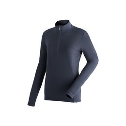 Fleecepullover Maier Sports "Jenna Rec" Gr. 36, blau (dunkelblau), Damen, 100% Polyester (recycled), Sweatshirts, Damen Midlayer, elastisches und pflegeleichtes Half-Zip Fleece