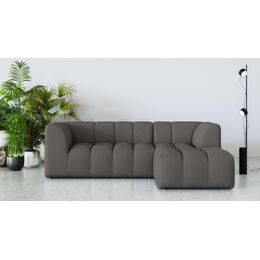 Ecksofa Home Affaire, B:255cm H:81cm T:177cm, grau, 100% Polyester, Sofas, "Tuure", L-Form, mit Welllenunterfederung