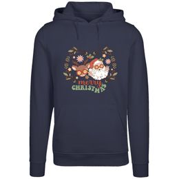 F4NT4STIC Damen Kapuzenpullover "Christmas Hippie Santa And Reindeer", blau, Gr. XXL, Obermaterial: 65% Baumwolle, 35% Polyester, Pullover, Premium