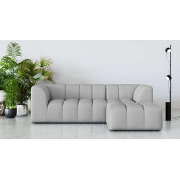 Ecksofa Home Affaire, B:255cm H:81cm T:177cm, grau, 100% Polyester, Sofas, "Tuure", L-Form, mit Welllenunterfederung