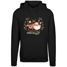 F4NT4STIC Damen Kapuzenpullover "Christmas Hippie Santa And Reindeer", schwarz, Gr. XL, Obermaterial: 65% Baumwolle, 35% Polyester, Pullover, Premium