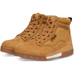 Fila Damen Schnürboots "GRUNGE II mid wmn", Gr. 37, gelb, Leder, Textil, Schuhe, Winterstiefel, Schnürstiefel, Winterschuhe