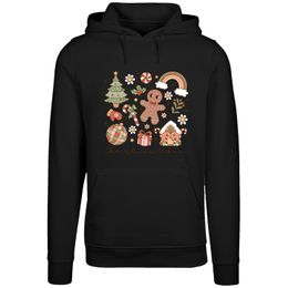 F4NT4STIC Damen Kapuzenpullover "Christmas Vibes Cozy Cute Winter", schwarz, Gr. M, Obermaterial: 65% Baumwolle, 35% Polyester, Pullover, Premium