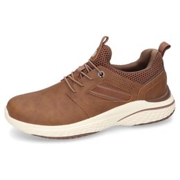 Herren Sneaker, Dockers by Gerli, Gr. 44, braun, Lederimitat, Mesh, Schuhe, Freizeitschuh, Schnürschuh mit weich gepolsterter Innensohle