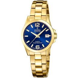 Festina Damen Quarzuhr, gold, Armbanduhren, Armbanduhr, Damenuhr, Swiss Made, Edelstahlarmband, analog, Tag