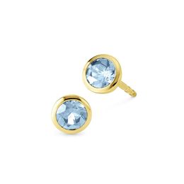 OROLINO Damen Paar Ohrstecker "Gold 585 mit 2x Blautopas (beh.) Sky blue", one-size, Gold, gelb, Gold, Ohrringe