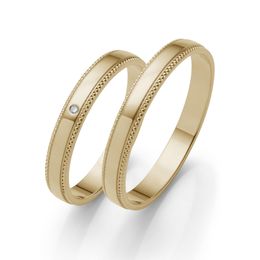 Firetti Damen Trauring "Schmuck Geschenk Gold 375 Hochzeit Ehering "LIEBE"", 57, ohne Brillant, Gelbgold 375, 3mm, gold, Gelbgold 375, Fingerringe,