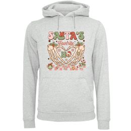 F4NT4STIC Damen Kapuzenpullover "Santas favorite Ho Ho Ho Christmas", grau, Gr. XL, Obermaterial: 65% Baumwolle, 35% Polyester, Pullover, Premium
