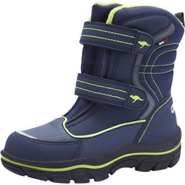 Kangaroos Jungen Winterstiefel "K-Leno V Roostex", Gr. 34, blau, Synthetik, Schuhe, Snowboots, Winterboots, Winterschuhe, wasserdicht mit
