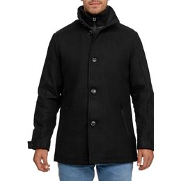 INDICODE Herren Langjacke "INClark", schwarz, Gr. S, unifarben, Web, Obermaterial: 50% Wolle, 50% Polyester, Jacken