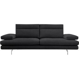 3-Sitzer Calia italia, B:208cm H:90cm T:113cm, schwarz, Synthetische Faser (100% Polyester), Sofas, "Toby Wing, Designsofa mit hohem Sitzkomfort,