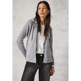 Cardigan Cecil Gr. L (42), platinum grey meliert Damen Strickjacken aus softem Materialmix