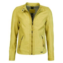 Mustang Damen Lederjacke "31020144", gelb, Gr. S, Obermaterial: 100% Lammleder; Innenfutter: 90% Baumwolle, 10% Polyester; Wattierung: 100%
