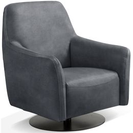 Sessel Egoitaliano, B:77cm H:88cm T:85cm, grau, Wohnzimmer, Sessel, "Felicity Drehsessel mit Wippfunktion, kompakt und bequem, Loungesessel",