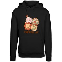 F4NT4STIC Damen Kapuzenpullover "Festive AF Christmas Tree Balls", schwarz, Gr. M, Obermaterial: 65% Baumwolle, 35% Polyester, Pullover, Premium