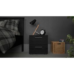 Nachtkommode Inosign, B:40cm H:42,3cm T:40,3cm, schwarz, Spanplatte, Sideboards, "Pepe, Nachttisch, Nachtschrank, Beistelltisch", mit 2 Schubläden,