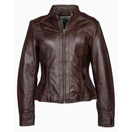 Mustang Damen Lederjacke "Melville", braun, Gr. XS, Obermaterial: 100% Schafsleder; Futter: 80% Baumwolle, 20% Polyester; &Auml;rmelfutter: 100%