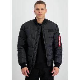Herren Bomberjacke "MA-1 Puffer Bomber", schwarz, Gr. L, Alpha Industries, unifarben, Web, Obermaterial: 100% Polyester, Jacken
