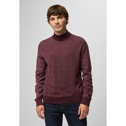 Street One MEN Herren Rollkragenpullover, rot, Gr. XXXL, unifarben, Web, 100% Baumwolle, Pullover, in Melange Optik
