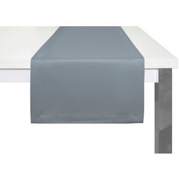 Tischl&auml;ufer Adam, B:50cm L:150cm, blau, Bio-Baumwolle, Tischdecken, "Uni Collection Light"
