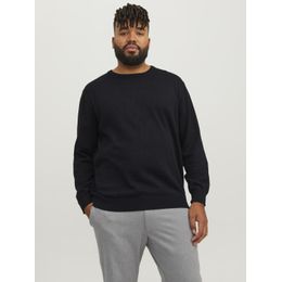 Jack & Jones PlusSize Herren Strickpullover "JJEBASIC KNIT CREW NECK NOOS PLS", schwarz, Basic, Gr. XXXL, JACK & JONES PLUSSIZE, unifarben, Strick, Obermaterial: 100%