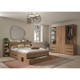 Schrankmodule GAMI, B:60cm H:220cm T:58cm, braun, Spanplatte, Schlafzimmer, Schränke, Multifunktional, großzügig mit wahlweise Kleiderschrank oder
