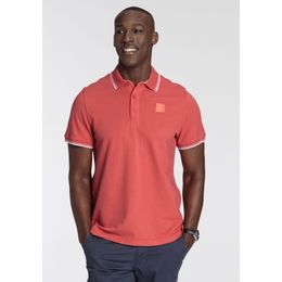 DELMAO Herren Poloshirt, rot, Basic, Gr. S, unifarben, Piqué, Obermaterial: 100% Baumwolle, Shirts, Kurzarm, lockere Passform, Polokragen, für Tennis