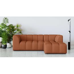 Ecksofa Home Affaire, B:255cm H:81cm T:177cm, rot, 100% Polyester, Sofas, "Tuure", L-Form, mit Welllenunterfederung