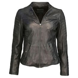 Mustang Damen Lederjacke "Maida", blau, Gr. S, Obermaterial: 100% Lammleder; Innenseite:80% Polyester 20% Baumwolle; &Auml;rmelfutter: 100% Polyester,